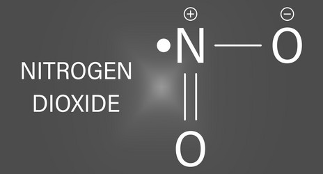 Nitrogen dioxide no2 air pollution molecule Vector Image