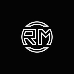 Rm logo monogram with shield shape design template