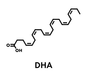 Docosahexaenoic acid dha cervonic molecule Vector Image