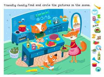 Find and circle objects educational game puzzle Vector Image