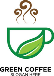 Green coffee logo design Royalty Free Vector Image