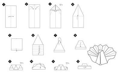 How to make origami tulip flower step by step Vector Image