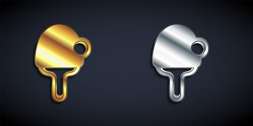 Gold and silver racket for playing table tennis Vector Image