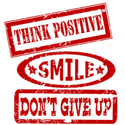 Rubber stamps with motivation and positive Vector Image