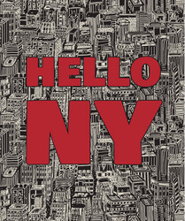 Vintage poster with quote hello new york Vector Image