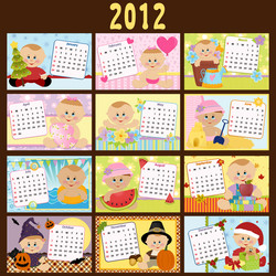 Babys monthly calendar for 2013 Royalty Free Vector Image