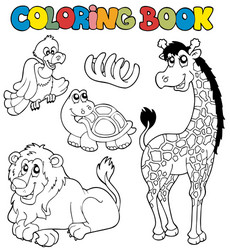 Coloring book african fauna 2 Royalty Free Vector Image