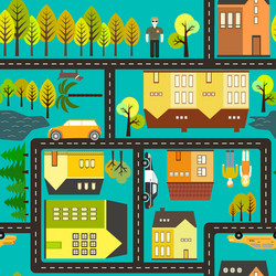 City map for children play mat Royalty Free Vector Image