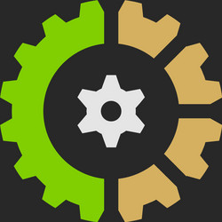 People gear connection technology logo Royalty Free Vector