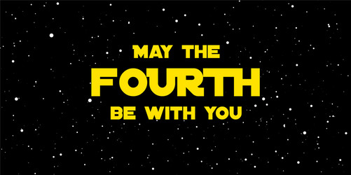 Happy may the 4th cosmos universe futuristic Vector Image