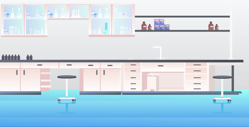 Modern lab interior empty no people chemical Vector Image