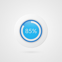 85 percent isolated pie chart percentage symbol Vector Image