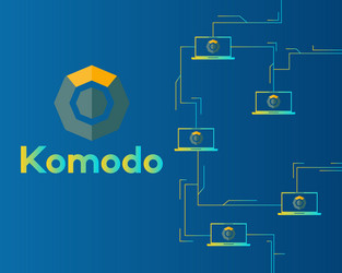Blockchain komodo symbol connected background Vector Image
