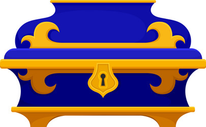 Blue chest on white background Royalty Free Vector Image