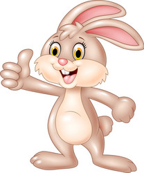 Cartoon rabbit giving thumb up Royalty Free Vector Image