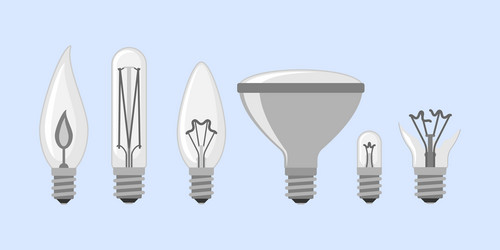 Cartoon lamps light bulb Royalty Free Vector Image