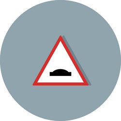 Hump bridge road sign icon Royalty Free Vector Image