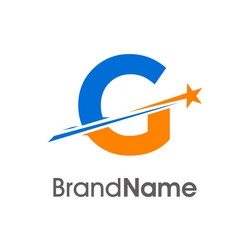 Elegant initial g star logo Royalty Free Vector Image