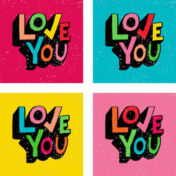 Love you hand lettering Royalty Free Vector Image