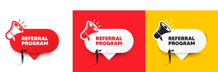 Refer a friend symbol referral program sign red Vector Image