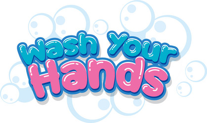 Wash your hands poster design with girl washing Vector Image