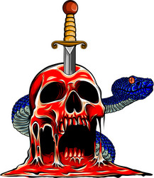 A knife through skull simple face series Vector Image