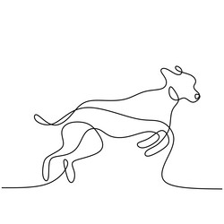 Hound dog one continuous line drawing on white Vector Image