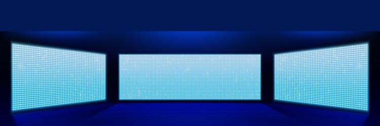 Realistic led screen on stage Royalty Free Vector Image