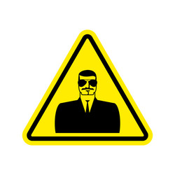 Spy warning sign red secret agent hazard Vector Image