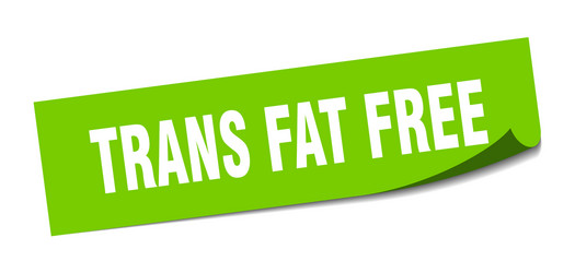 Trans fat free sticker trans fat free label Vector Image