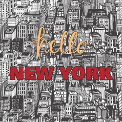 Vintage poster with quote hello new york Vector Image