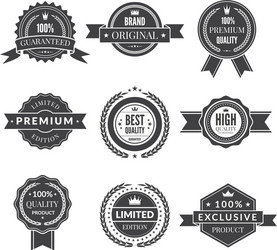 Premium and high quality labels Royalty Free Vector Image