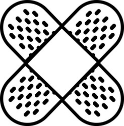 Crossed band aids icon block style Royalty Free Vector Image