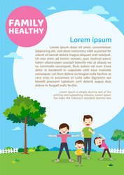 Big family healthy concept poster 1 Royalty Free Vector