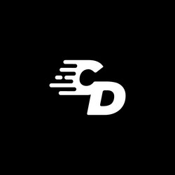 Letter cd fast speed technology modern logo design