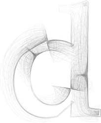 Doodle digital drawn sketch letter d Royalty Free Vector