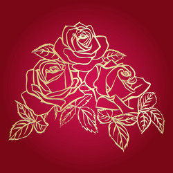 Golden rose sketch Royalty Free Vector Image - VectorStock
