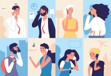 People calling telephone communication Royalty Free Vector