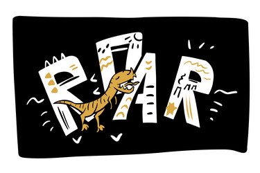 Roar lettering letters and elements Royalty Free Vector