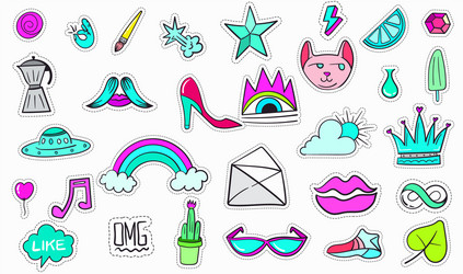 Modern technology stickers Royalty Free Vector Image