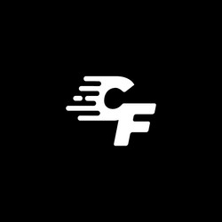 Letter cf fast speed technology modern logo design