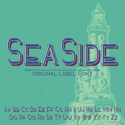 Sea animals font ocean underwater type typeface Vector Image