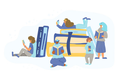 Reading a book concept color design Royalty Free Vector