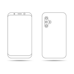 Realistic smartphone with 3 camera in back side Vector Image