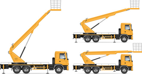 Bucket trucks side view Royalty Free Vector Image