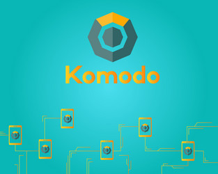Blockchain komodo symbol technology background Vector Image