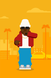 Colorful rapper flat Royalty Free Vector Image