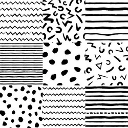 Hand drawn abstract black and white seamless Vector Image