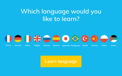 Language learn banner design Royalty Free Vector Image