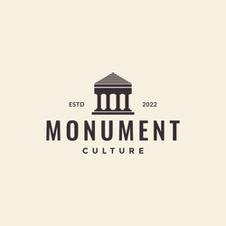 Hipster monument temple logo design Royalty Free Vector